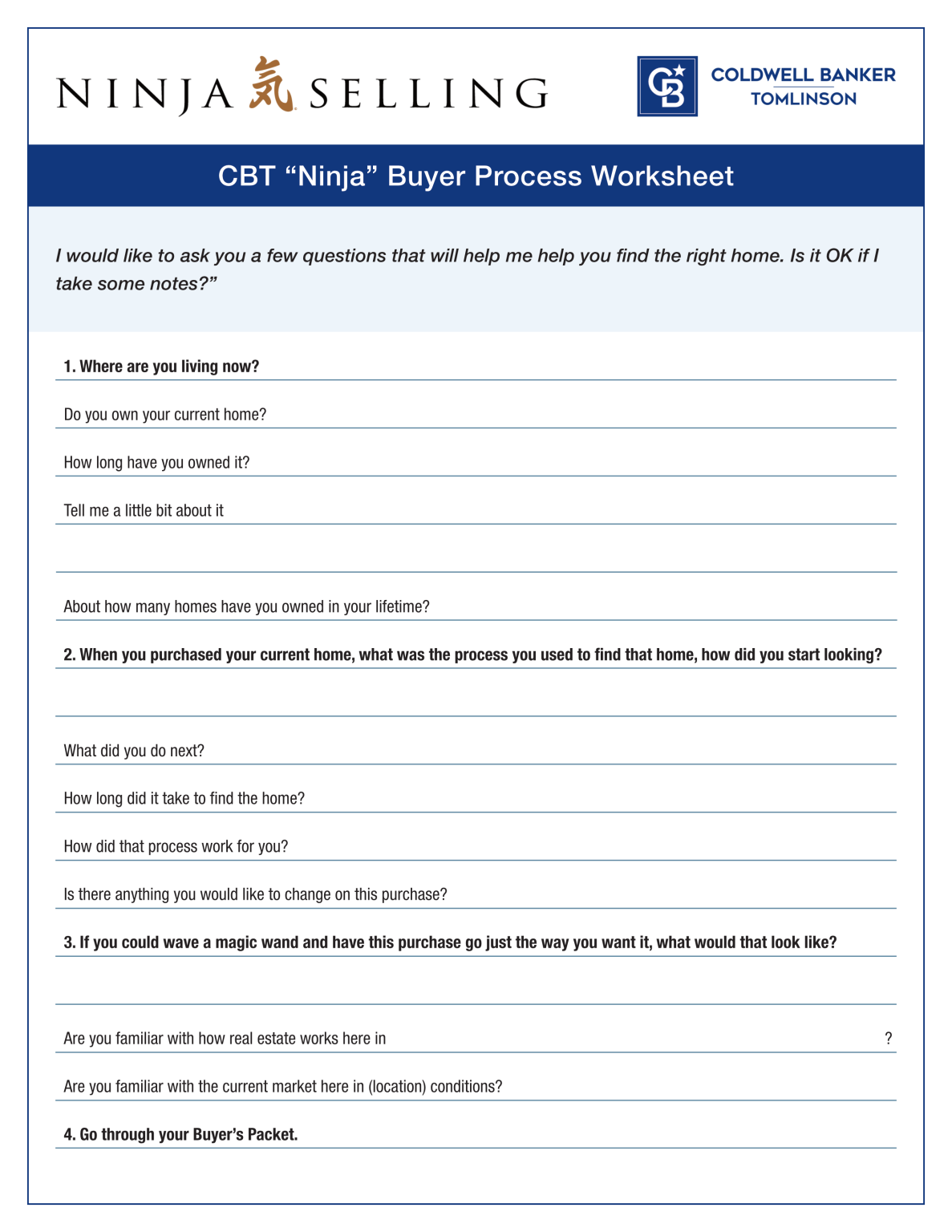 Ninja Selling Resources - CB Tomlinson